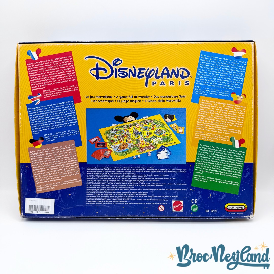 Jeu de société Le Jeu Merveilleux Disneyland Paris 1998 Disney Mattel ...