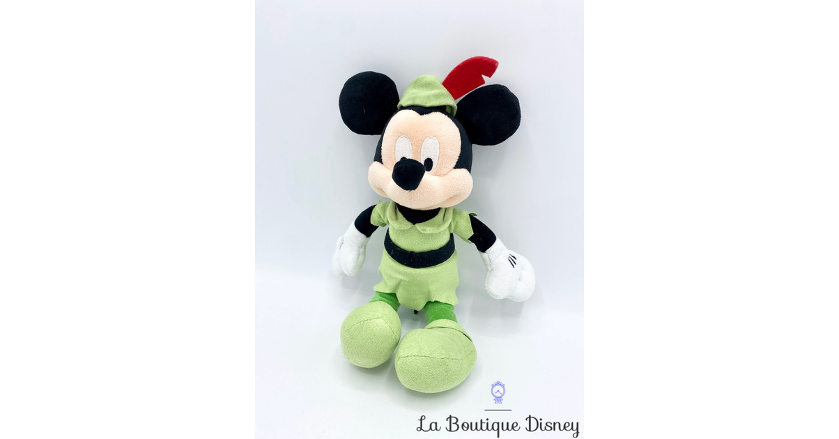 Peluche Mickey Peter Pan Disneyland Paris Disney vert déguisement 27 cm ...