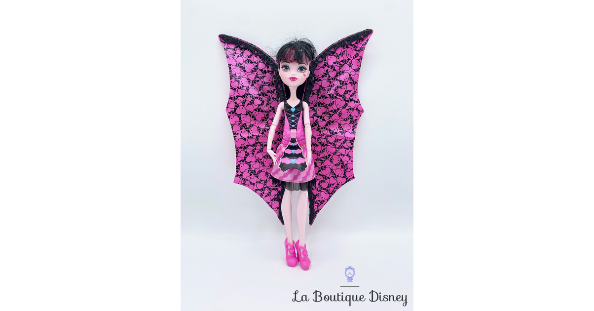 Poupée Monster Hight Draculaura Transformation noir rose aile papillon ...