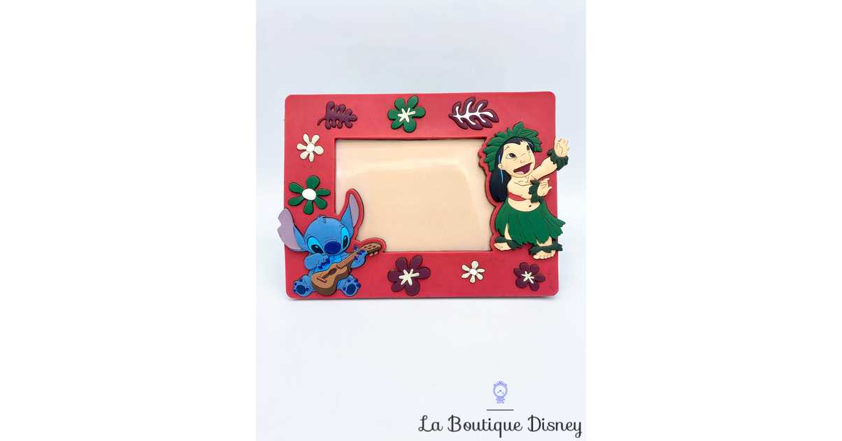 Cadre photo Lilo et Stitch Disney plastique rouge danse fleurs guitare ...
