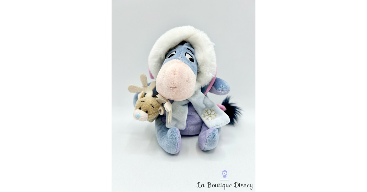 Peluche Bourriquet Hiver doudou renne Disney Store 2007 Winter Eeyore ...