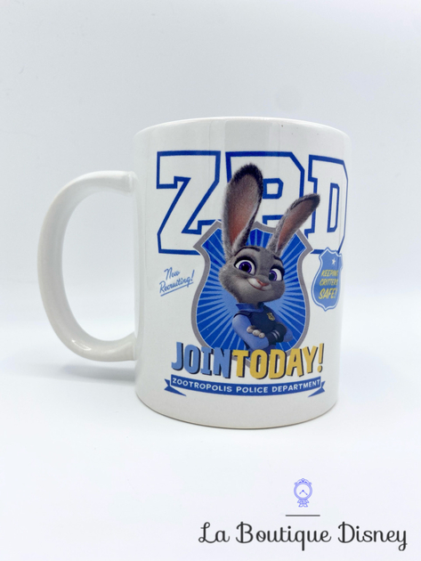 Tasse Zootopie Disney Mug Judy Hopps ZPD Join Today blanc bleu ...
