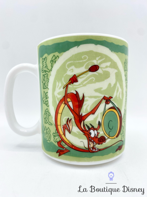 Tasse Mulan Mushu Disney mug Arcopal vintage vert chinois - Vaisselle ...