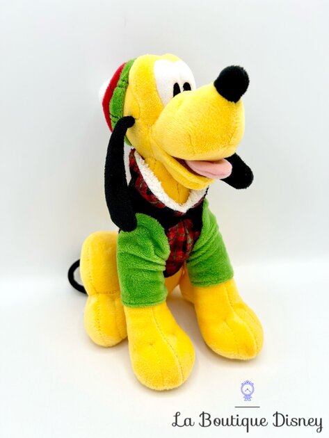 Peluche Pluto Noël Disneyland 2017 Disney bonnet chien jaune Père Noël ...