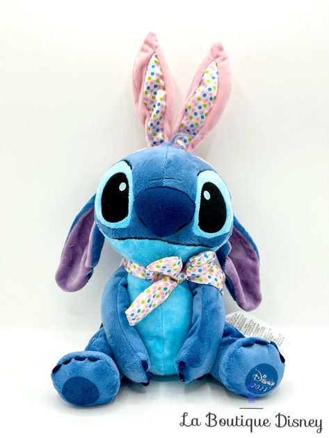 Peluche Stitch Pâques Disney Store 2023 monstre bleu lapin rose 35 cm ...