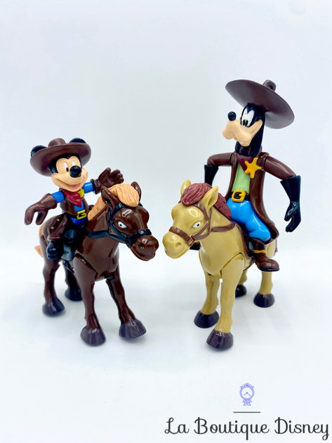Figurines Mickey Dingo Chevaux Disney vintage cow boy western far west ...
