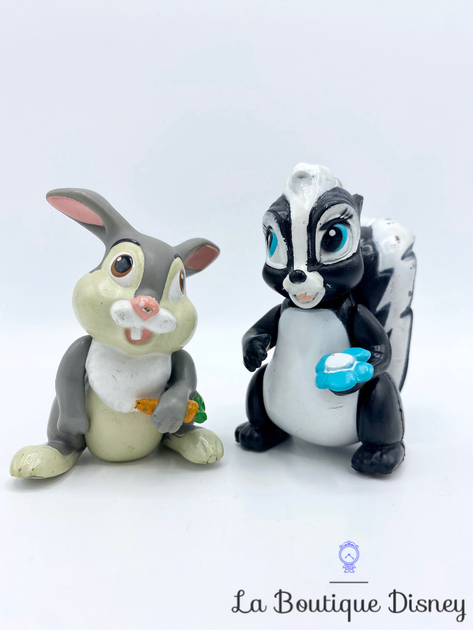 Figurines Panpan Fleur Disney Bambi lapin gris mouffette 8 cm ...