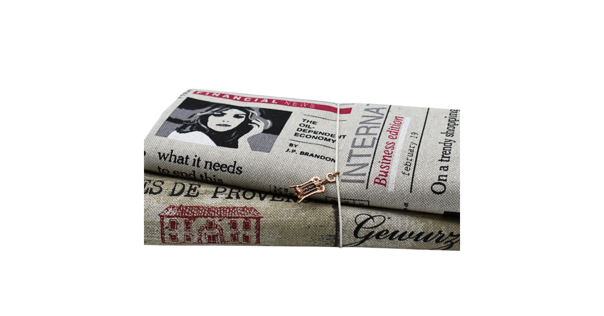 Coupons tissu poly coton Journal - tissu motif vin