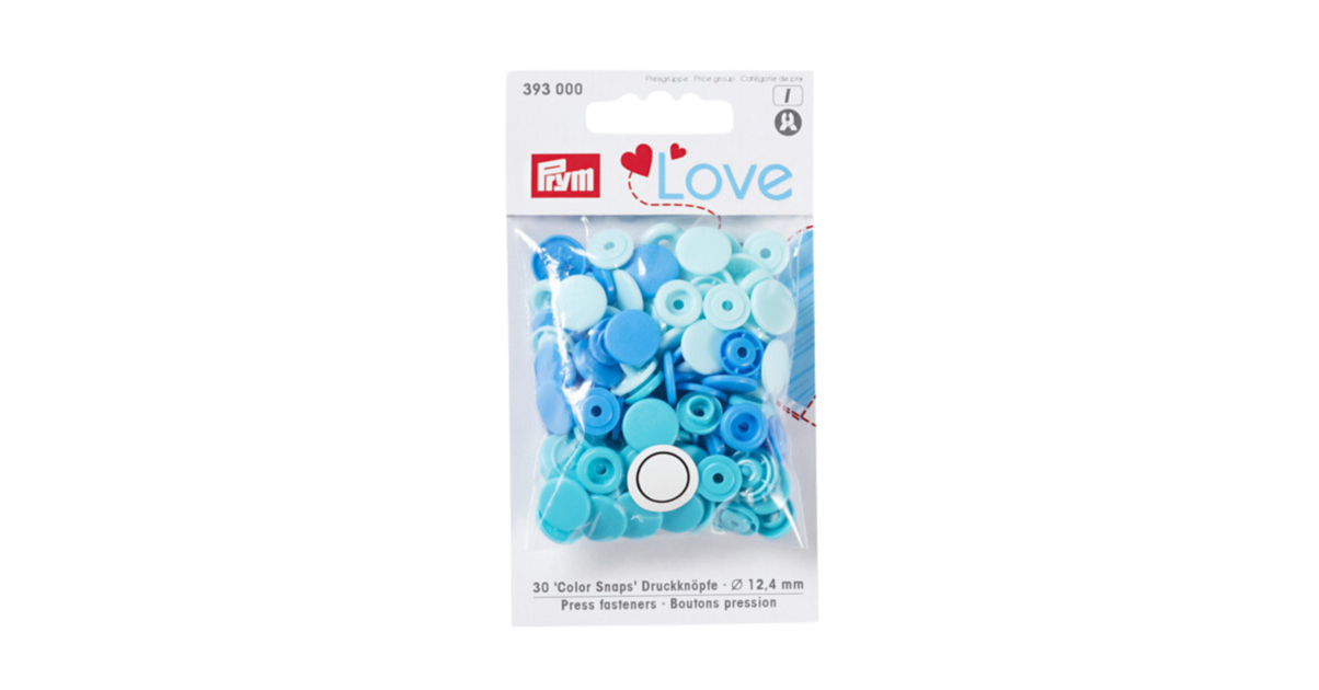 Boutons pression Prym Bleu 12,4 mm par 30 - Mercerie créative/Pinces ...
