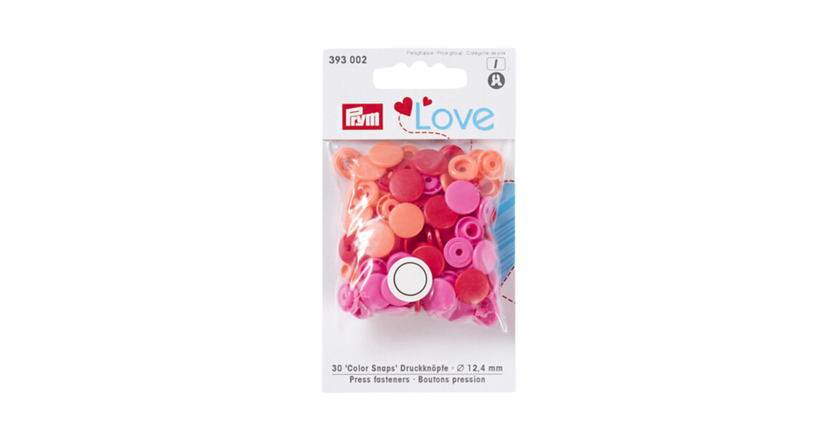Boutons pression Prym rose rouge 12,4 mm par 30 - Mercerie créative ...