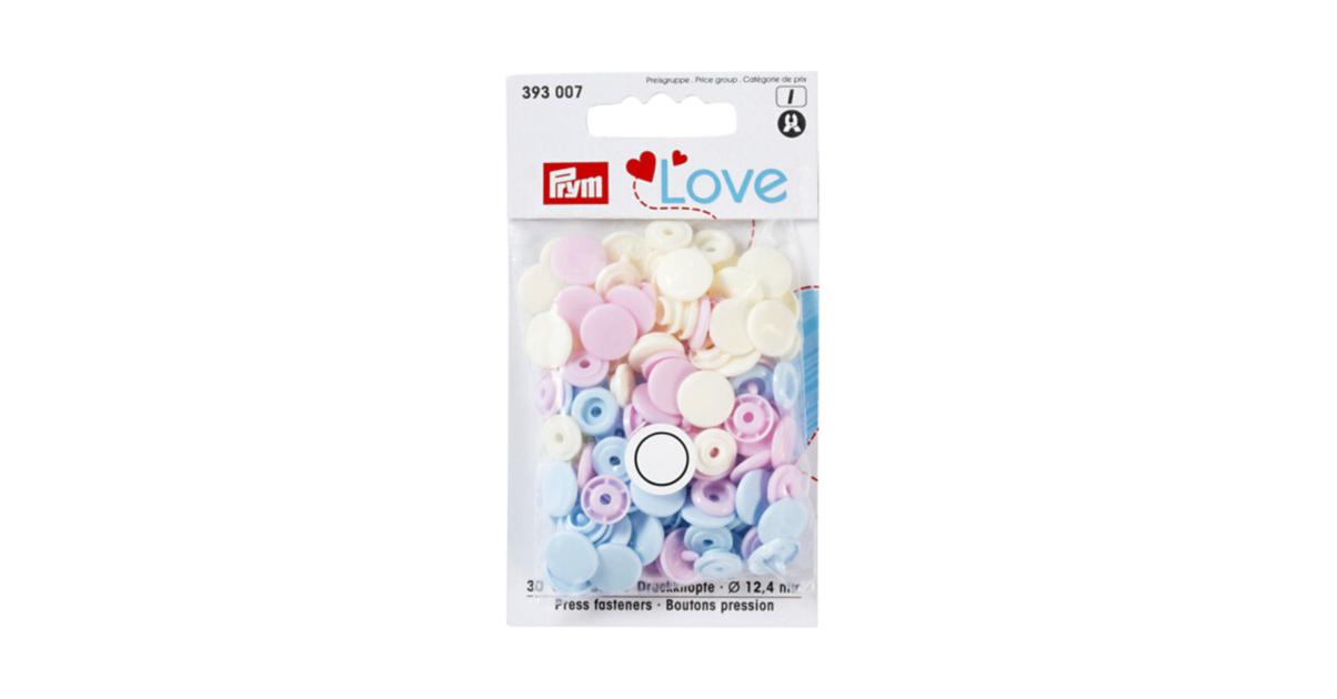 Boutons pression Prym Bleu et rose 12,4 mm par 30 - Mercerie créative ...