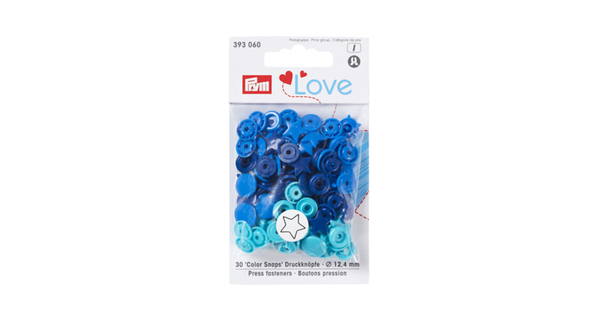 Boutons pression étoile Prym bleu 12,4 mm par 30 - Mercerie créative ...