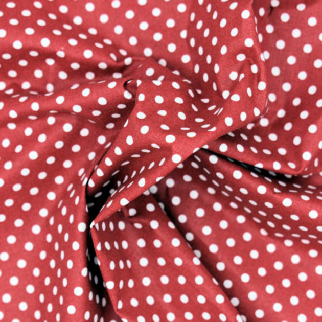 Tissu coton pois rouge - Tissus créa & déco/Coton - Au fil du coupon