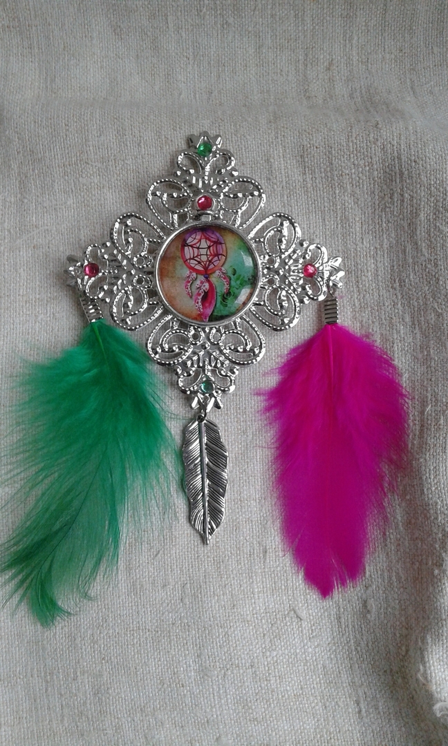 broche "attrape rêves" - bijoux fantaisies/broche - patines-et-broc