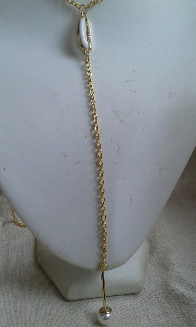 collier de dos "cauri blanc et perle" - bijoux fantaisies/collier ...