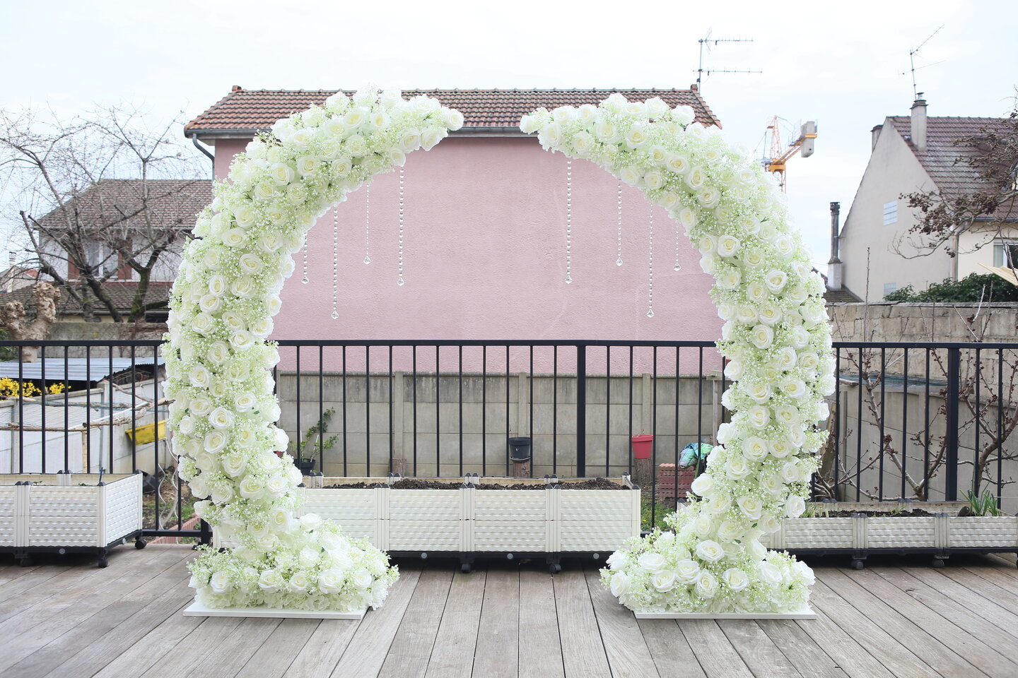 Location arche Lune avec fleur artificielle gypsophile LUNE1GYP ...