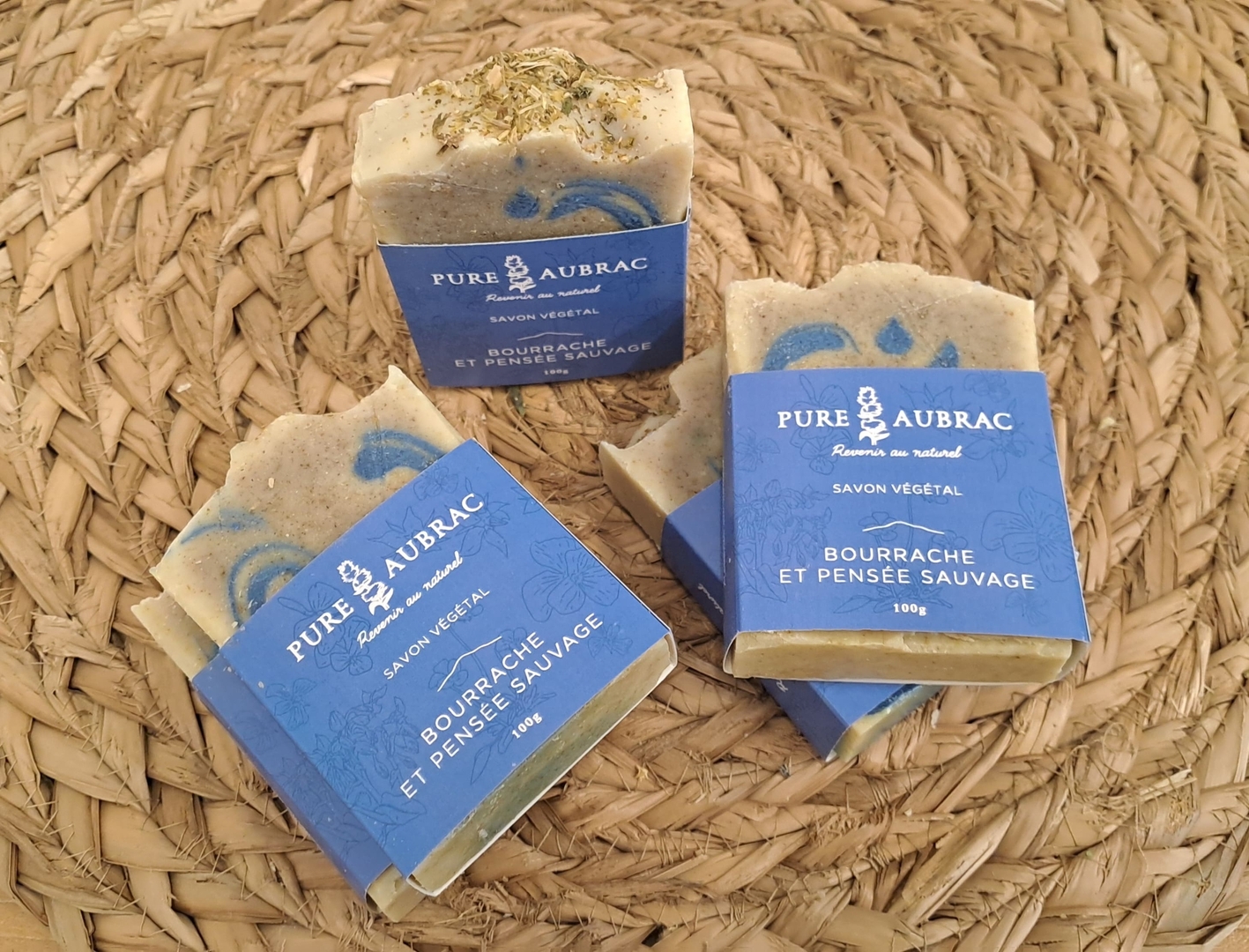 Savon végétal à la bourrache et pensée sauvage | Pure Aubrac