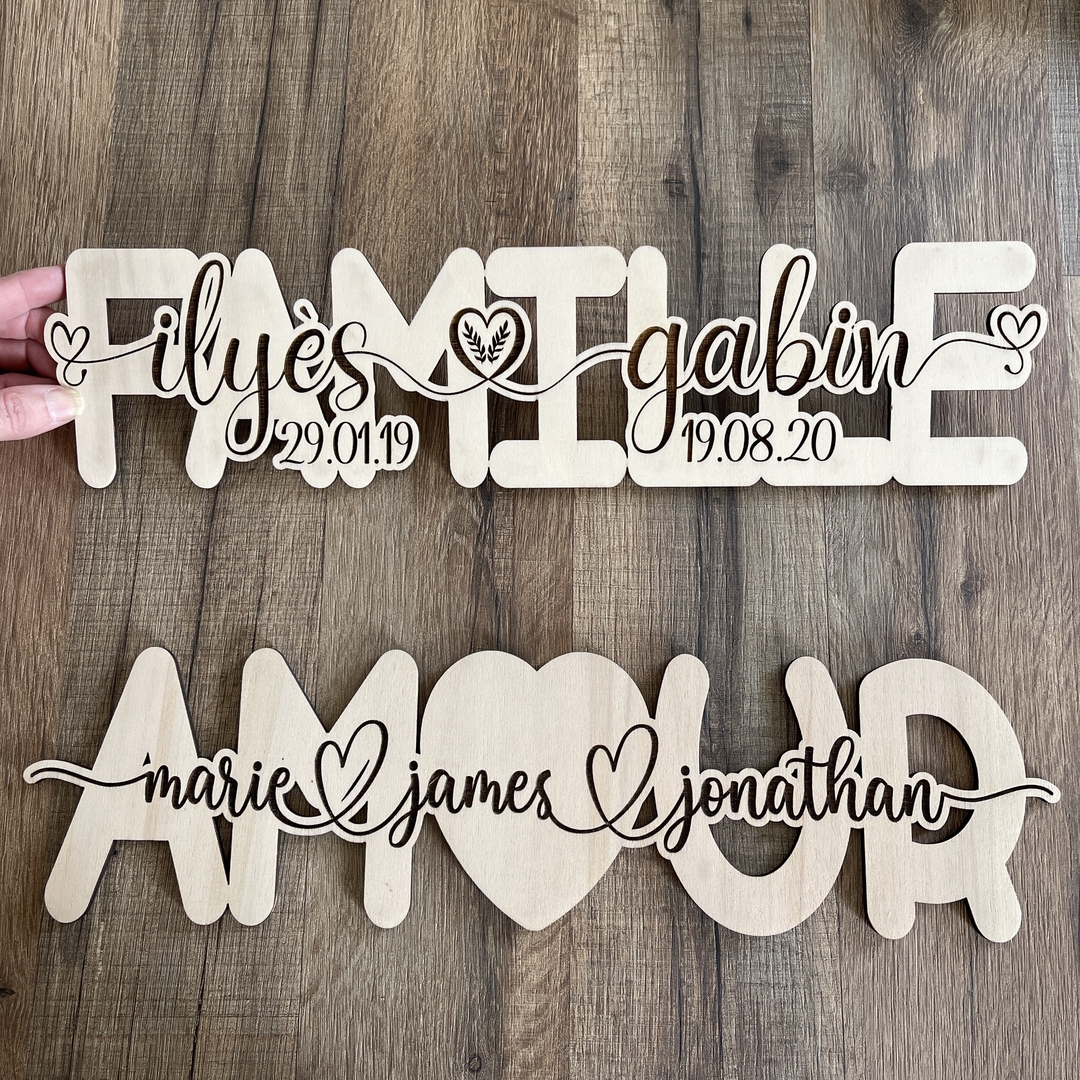 Décoration en bois, mot gravé - Décoration - Créations de Ré