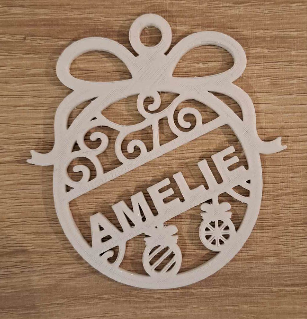 Boule de Noël personnalisable 3D modèle NI-005 - Impression 3D ...