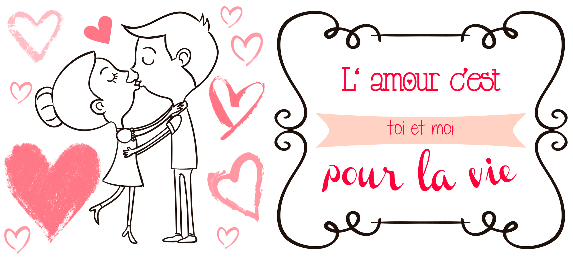 Mug l'amour c'est toi et moi pour la vie personnalisé en céramique M ...