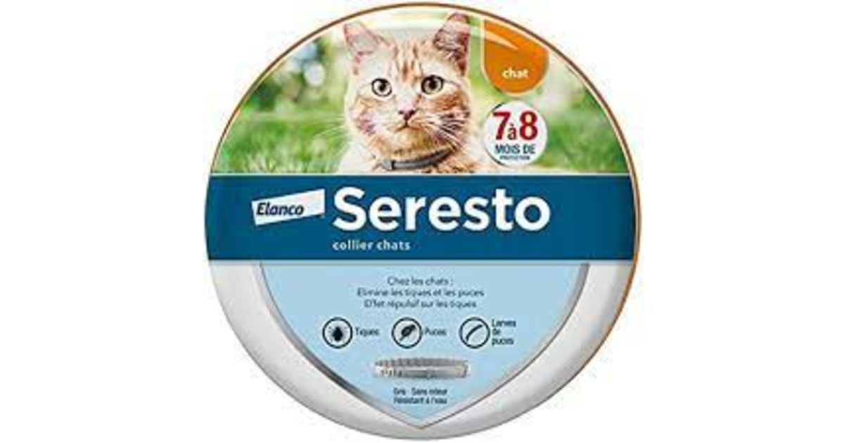 Collier Seresto Antiparasitaire Anti-Puces Anti-Tiques pour chat