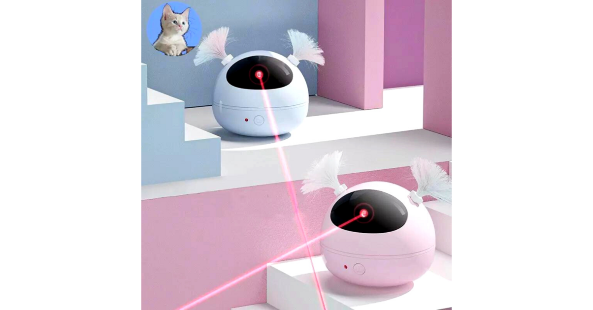 Robot laser électrique pour chat à 360 degrés avec lumière