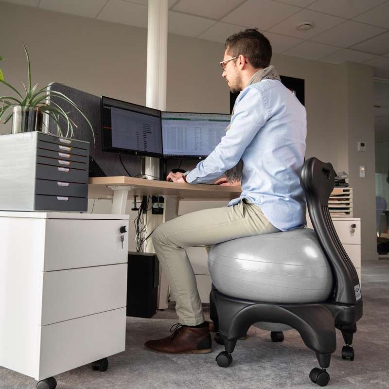 TONIC CHAIR Originale Gris – Chaise Ballon Ergonomique