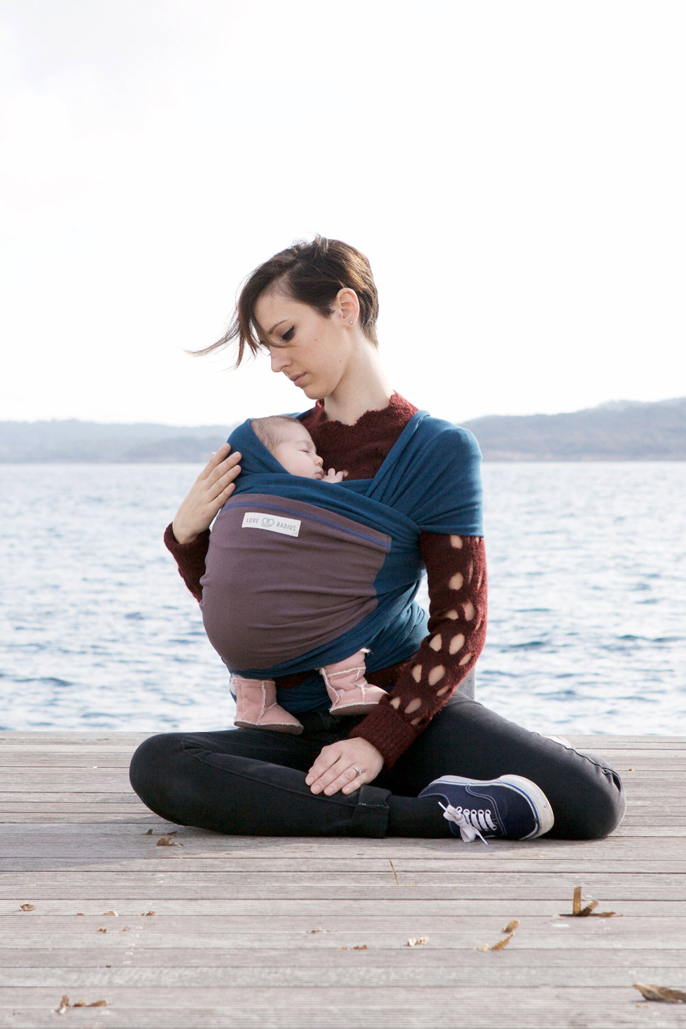 Echarpe L'Originale JPMBB - BLEU PAON, Marron Glacé - Love Radius