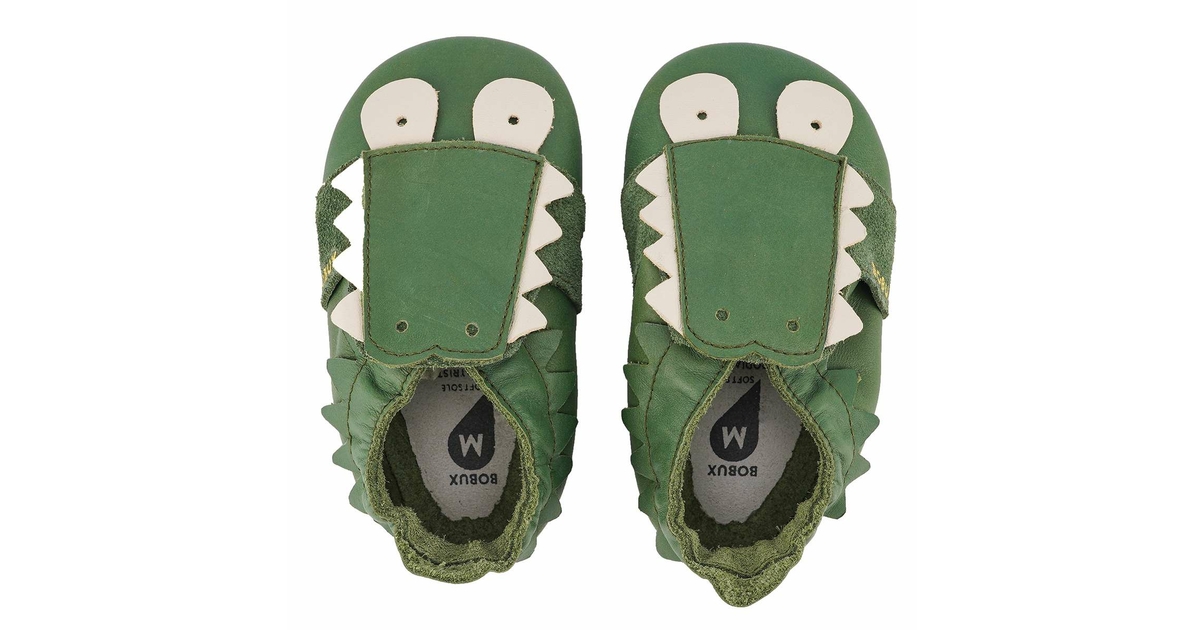 Chaussons en cuir Bobux soft soles Snap le Croco - ARCHE DE NÉO