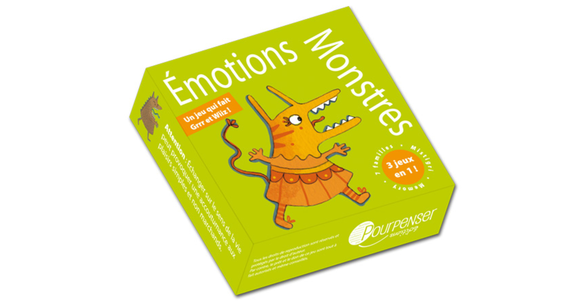 Jeu de cartes Émotions Monstres - Pourpenser Éditions