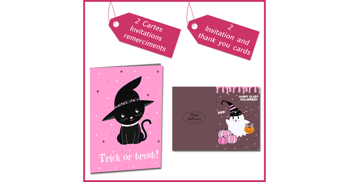 Cartes d'Halloween à Imprimer Soi-même - Téléchargement Numérique ...