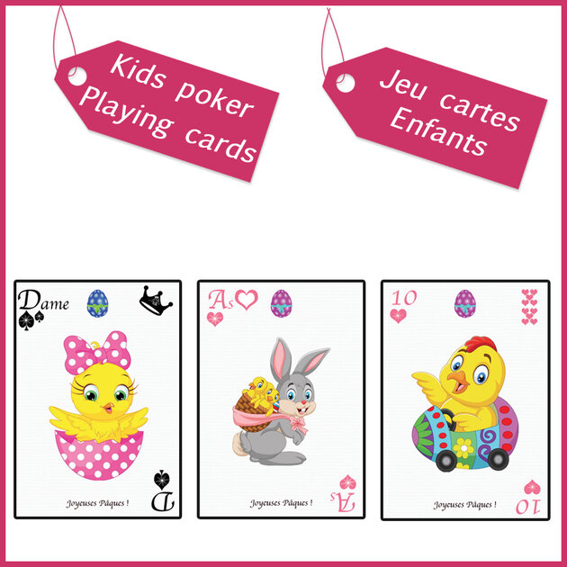Jeu de 32 cartes de Pâques enfant / Set of 32 Easter cards for children ...
