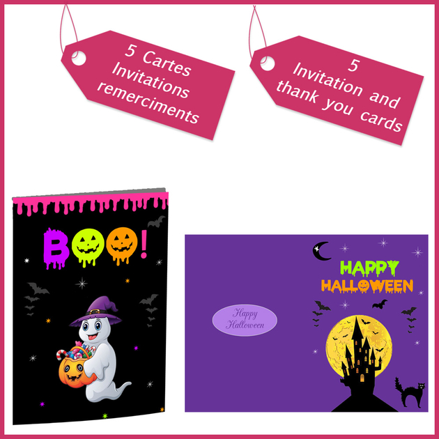 Cartes Halloween à Imprimer - Pack de 5 Designs Effrayants - Fête et ...
