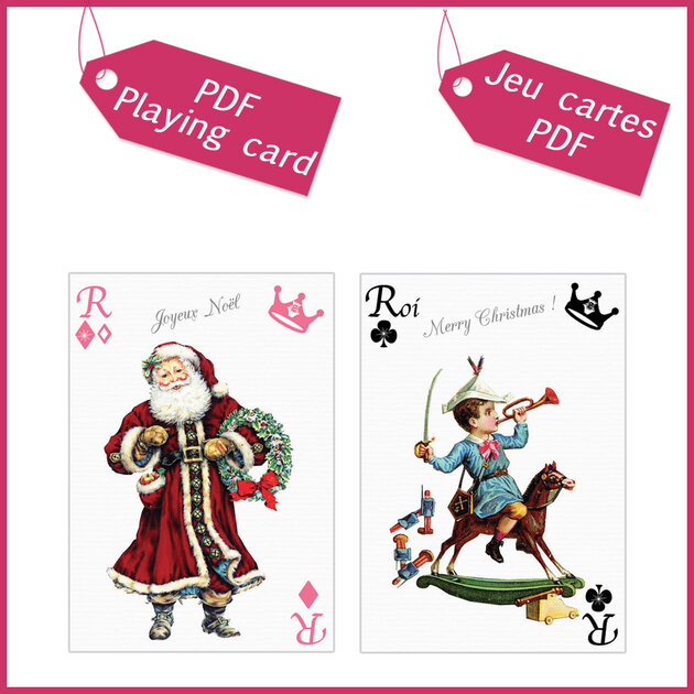 Carte à Jouer 32 Vintage de Noël - Jeux d'enfants - oracle-versailles