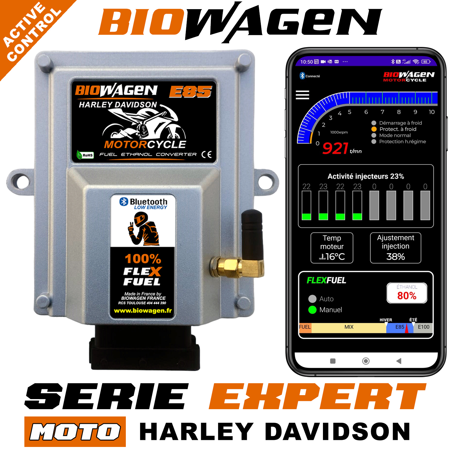 Boitier Ethanol - kit E85 - moto Harley Davidson - mot - biowagen-france
