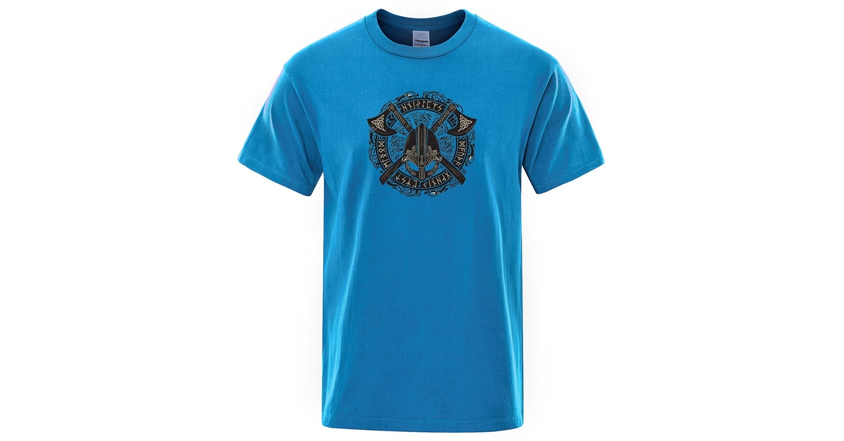 T-SHIRT BLEU LUMIERE HEAUME ODIN - T-SHIRT VIKING HOMME/T-SHIRT HEAUME ...