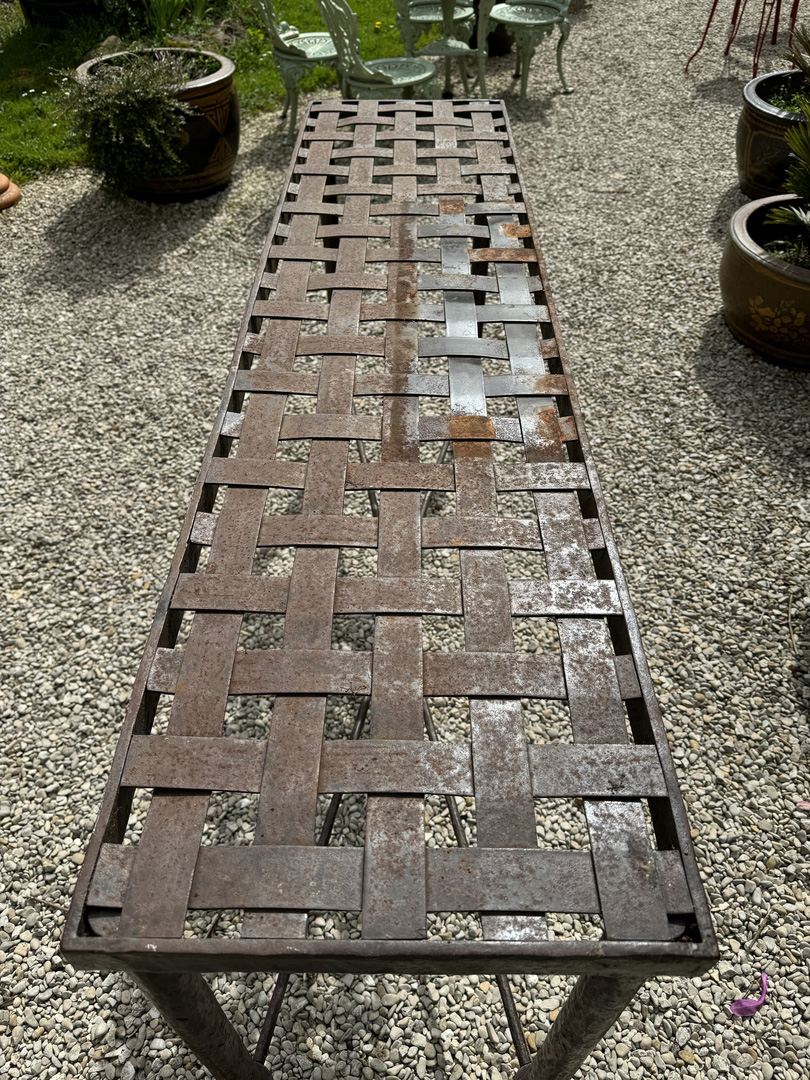 Console en Fer Forgé - Plateau ajouré tressé - Galerie Georgette