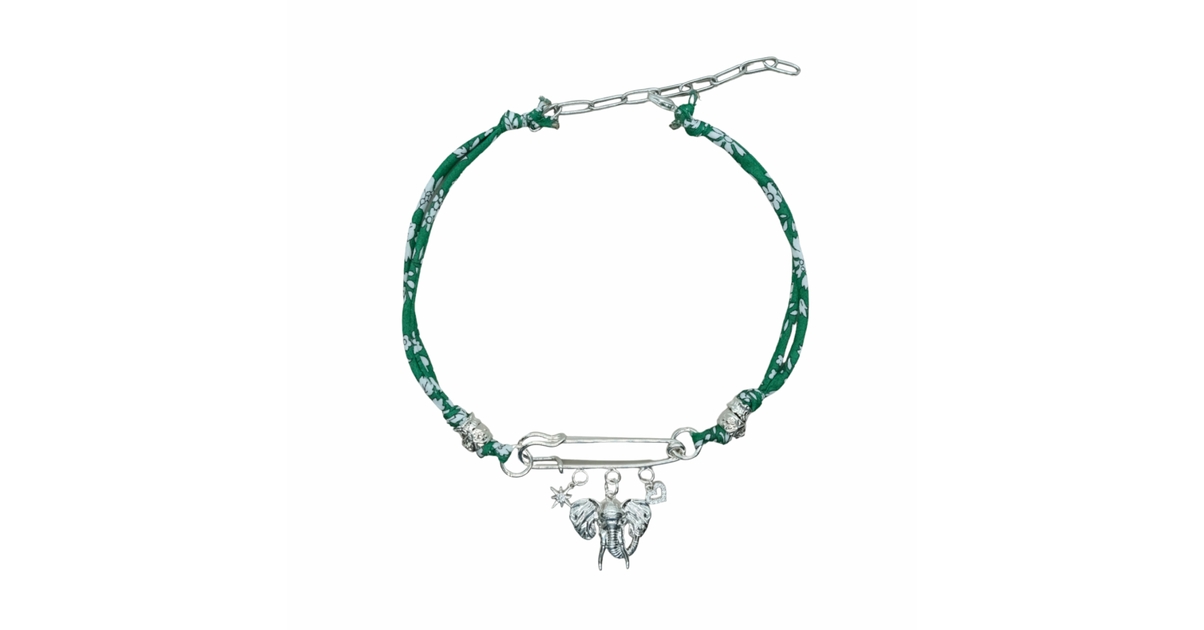 COLLIER SAFETY PINS VERT - ARGENT - SAFETY PINS - monsens