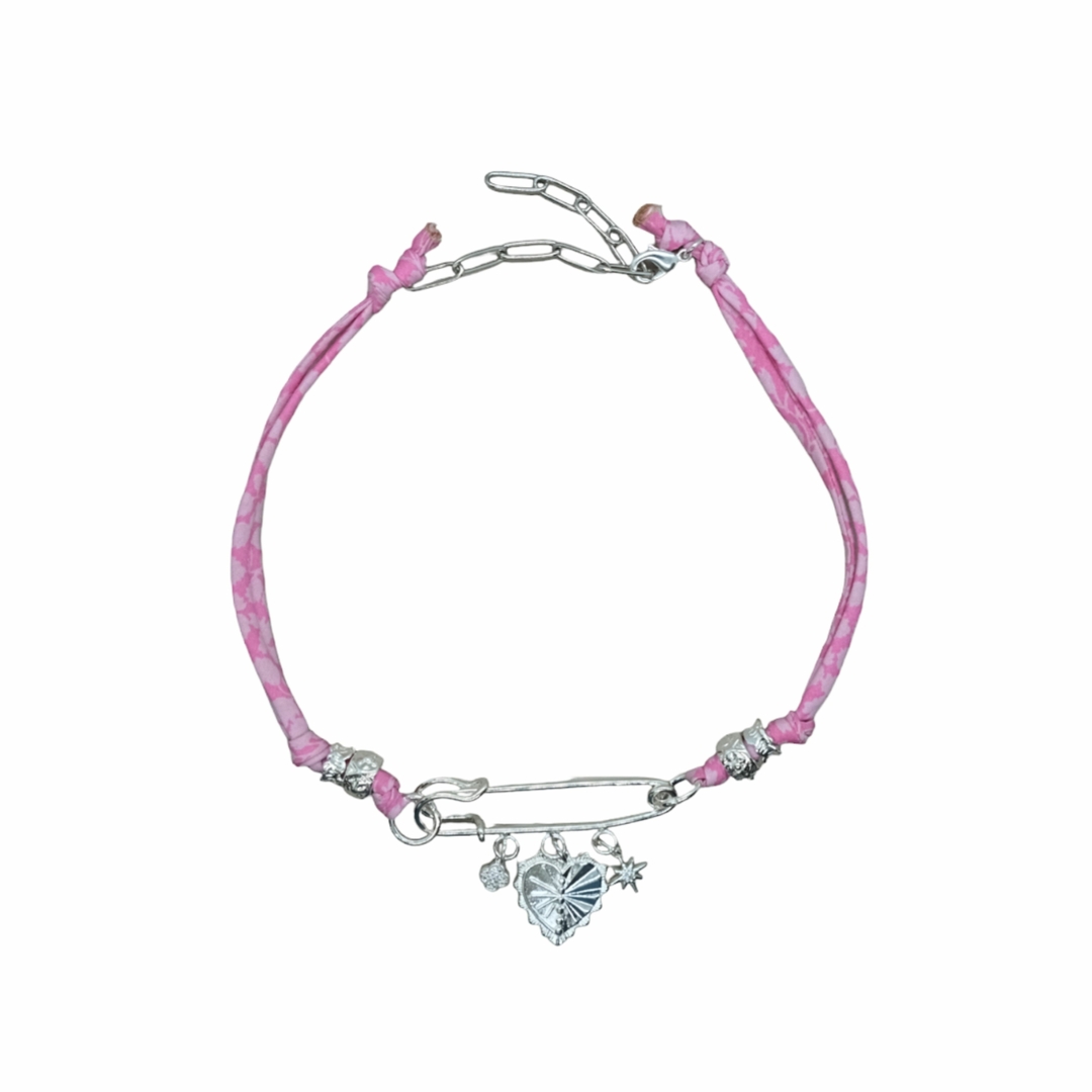 COLLIER SAFETY PINS ROSE PÂLE - ARGENT - SAFETY PINS - monsens