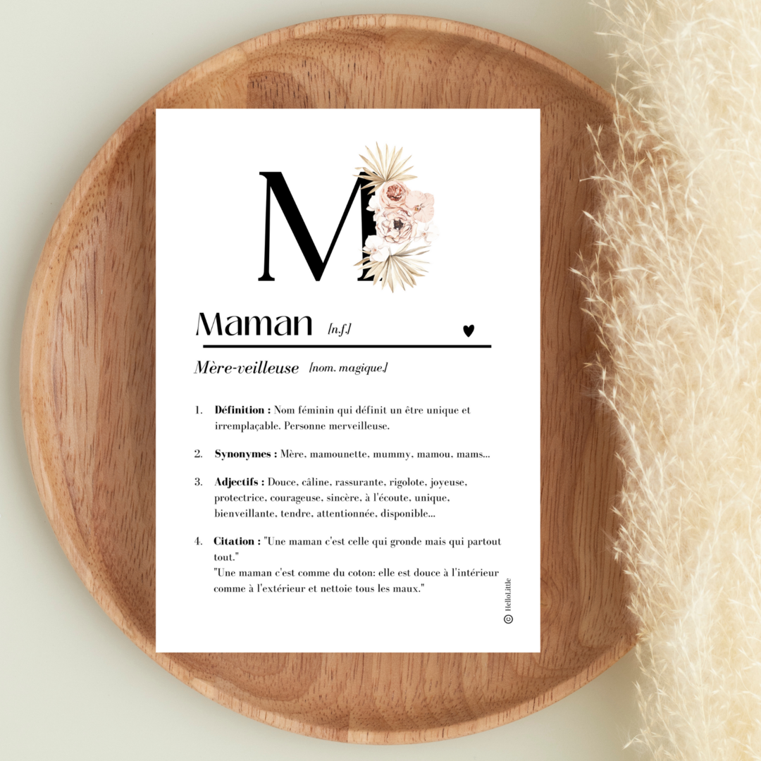 Affiche Définition - Maman - Papa - Maman - HELLO BLOOM