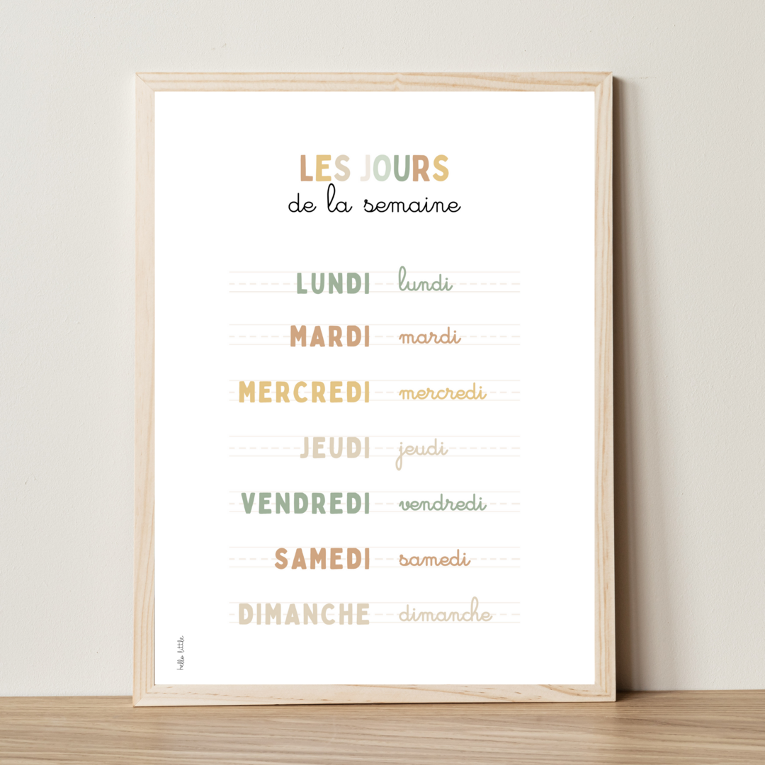 Affiche éducative - Les jours - Apprendre en s'amusant/Affiches ...