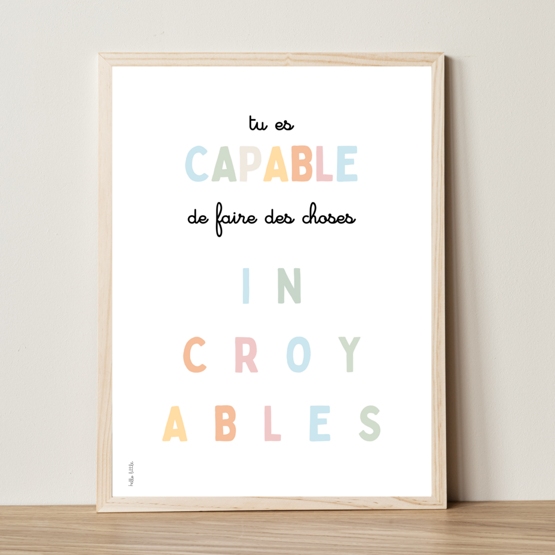 Affiche d'affirmation positive - Incroyable - Apprendre en s'amusant ...