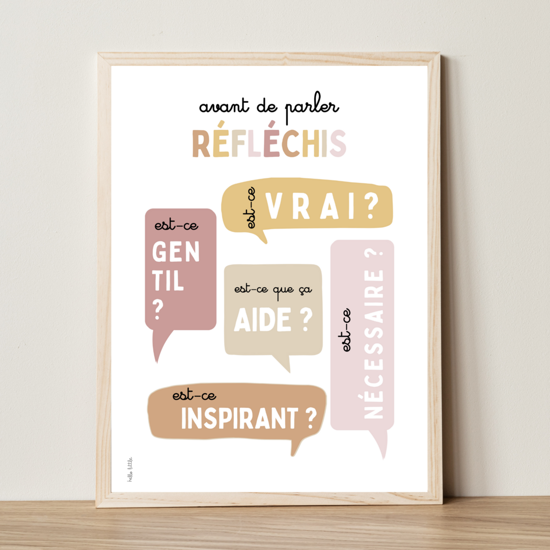 Affiche d'affirmation positive - Réfléchis - Apprendre en s'amusant ...