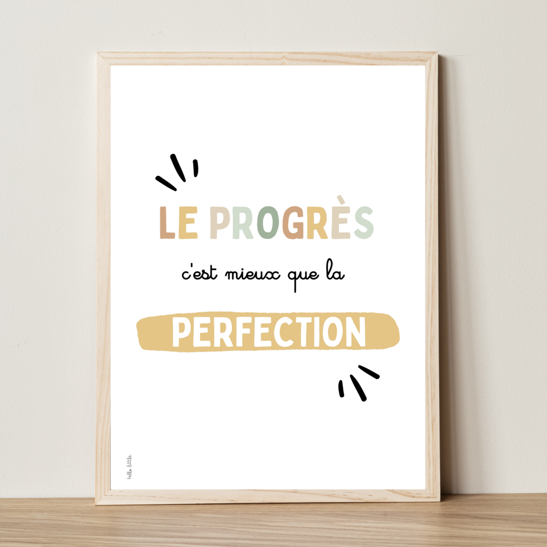 Affiche d'affirmation positive - Progrès - Apprendre en s'amusant ...