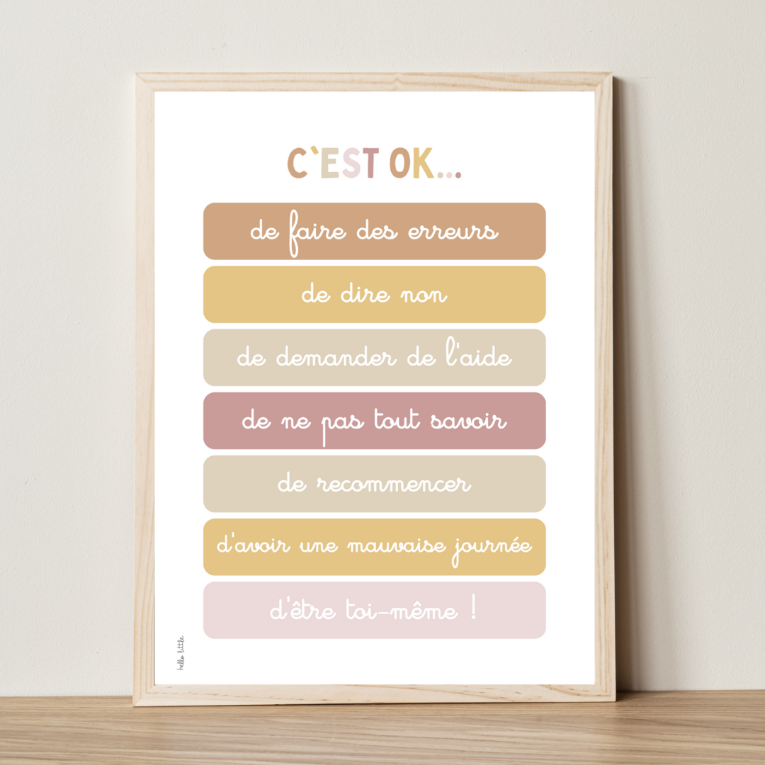Affiche d'affirmation positive - C'est ok ! - Apprendre en s'amusant ...