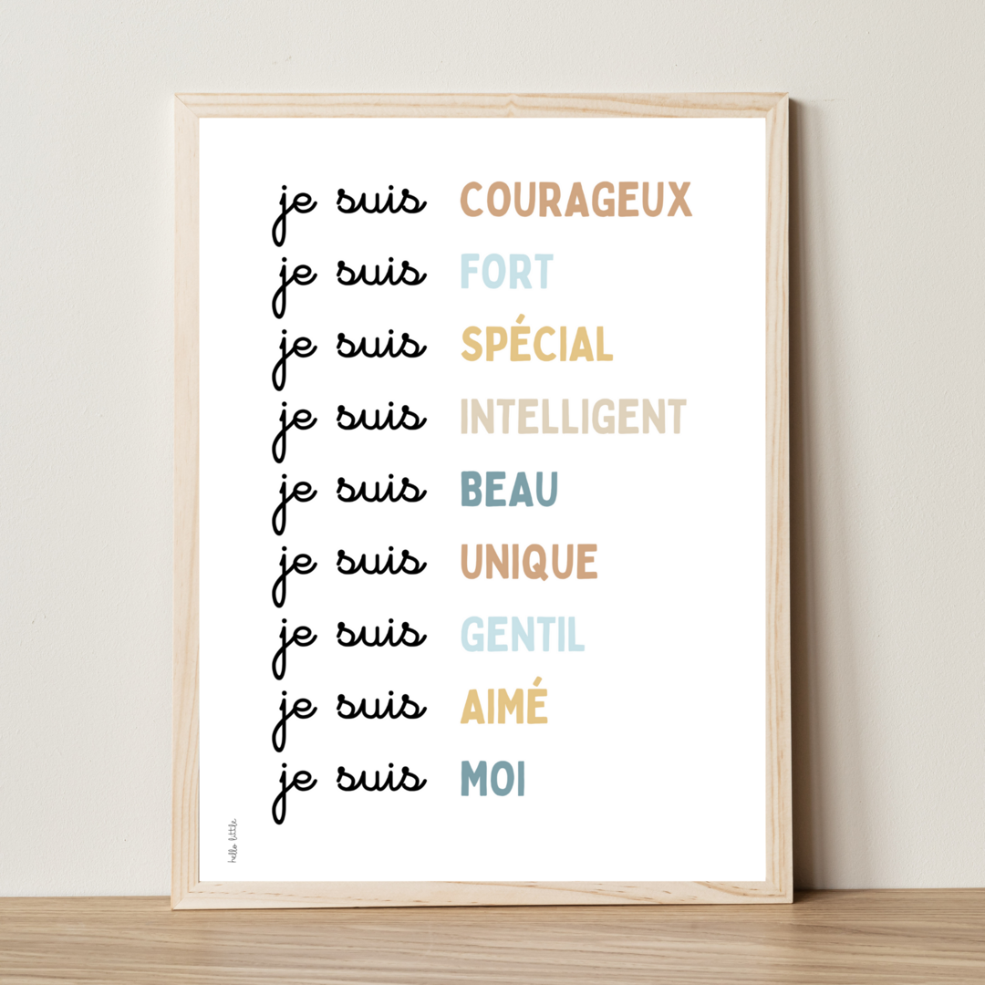 Affiche d'affirmation positive - Je suis - Apprendre en s'amusant ...