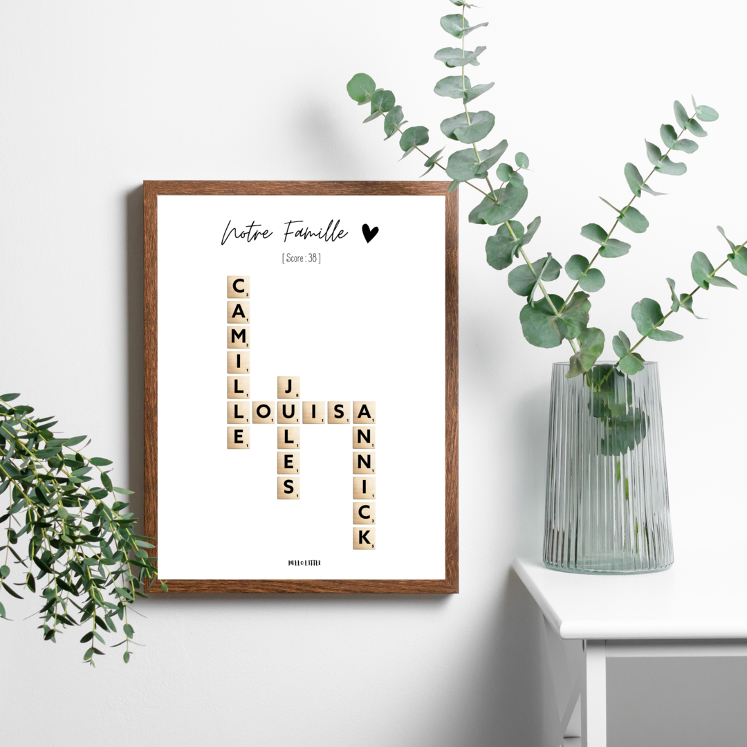 Affiche Famille - Scrabble - Plusieurs modèles - Famille - HELLO LITTLE