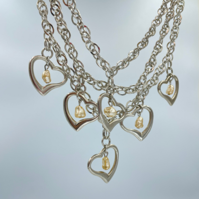 Collier multi-rangs - Coeurs argentés - Collection automne/hiver 2022 ...