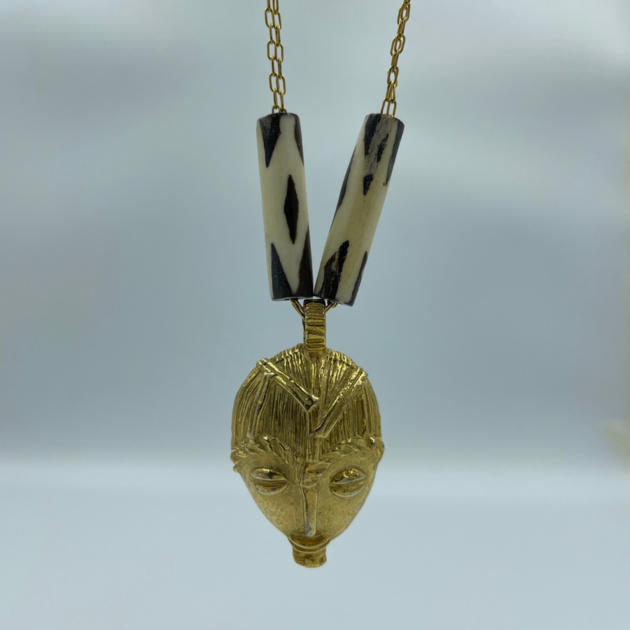 Collier à pendentif - Masque doré - AGLAE/Colliers - Bijoutées by L