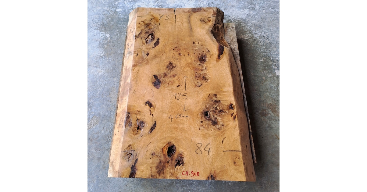 Plateau loupe de chêne CHL908 - Bois plateau table brut - rbbois